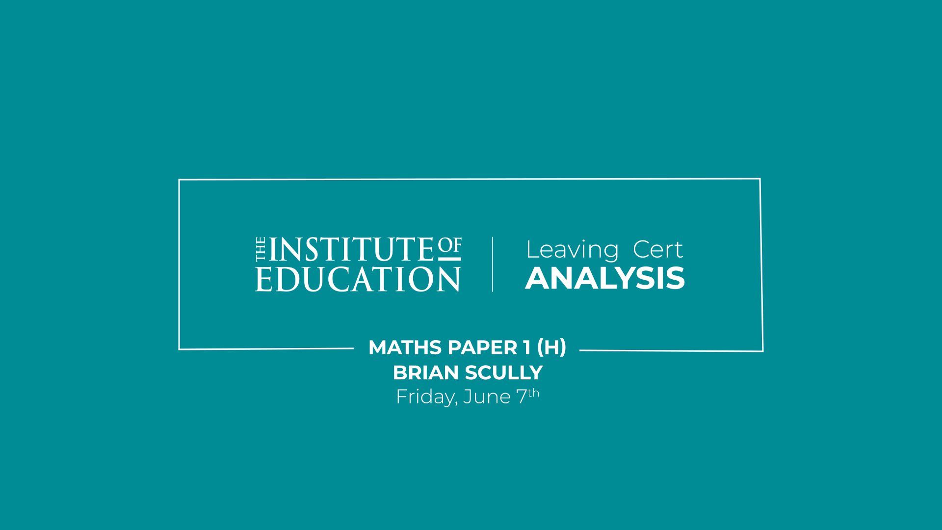 Mathematics Paper 1 (H): A Reassuring And Approachable Paper